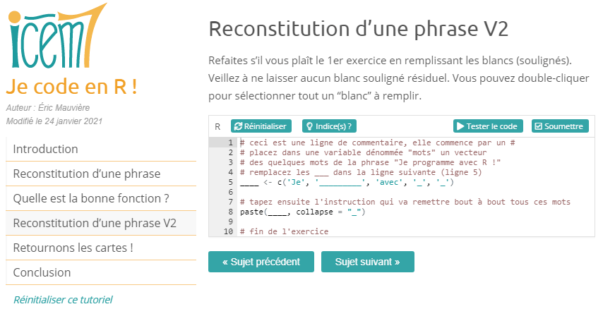 Concevoir D'efficaces Tutoriels R Interactifs Avec Learnr (1 2) - Icem7